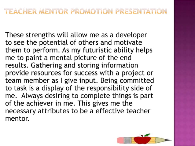 Teacher mentor promotion presentation | PPT