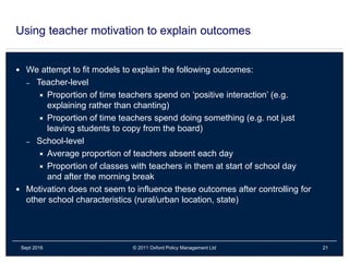 Measuring teacher motivation: a scale and findings from northern ...