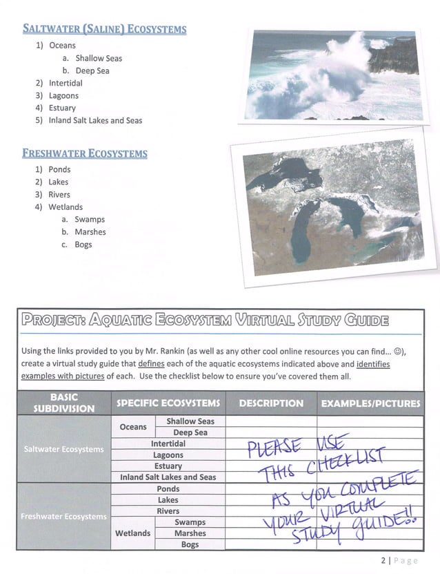 Teacher Notes: Aquatic Ecosystems and Water Pollution | PDF