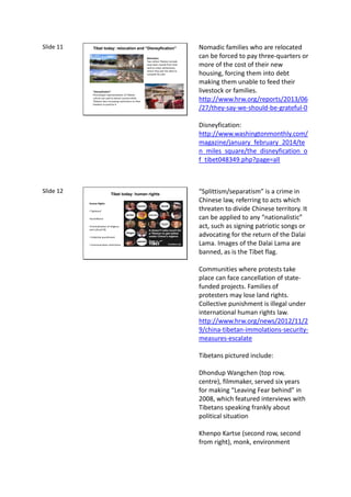 free Tibet presentation -Tibet and China 2015 (teacher's notes) | PDF