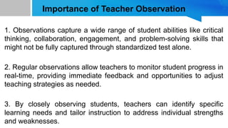 TEACHER OBSERVATION For assessment number2 | PPT