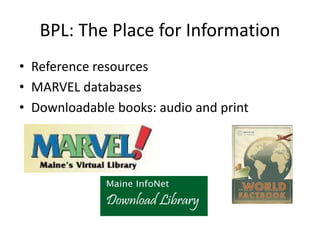 Teacher open house Berwick Public Library | PPT