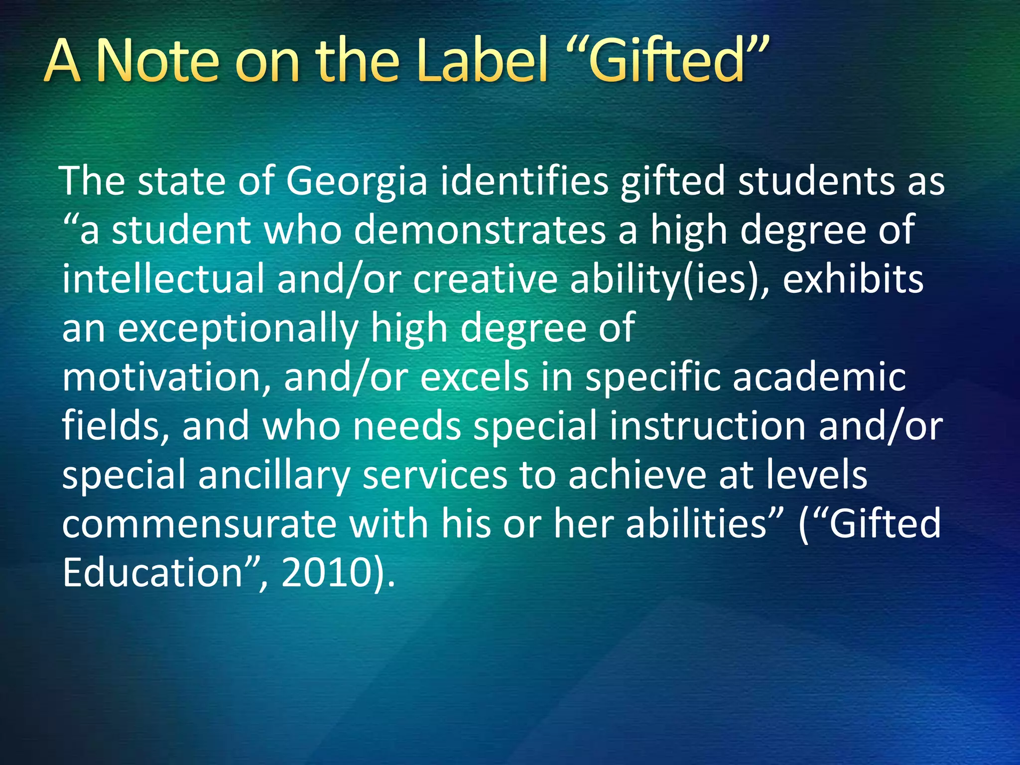 Teacher perceptions of giftedness ppt | PPT