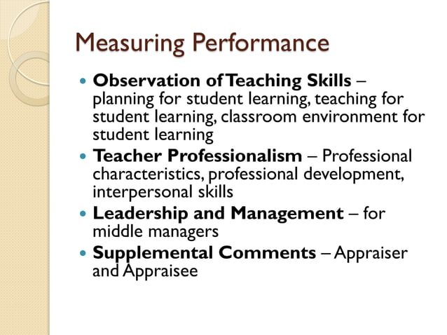 Teacher performance appraisal presentation | PDF