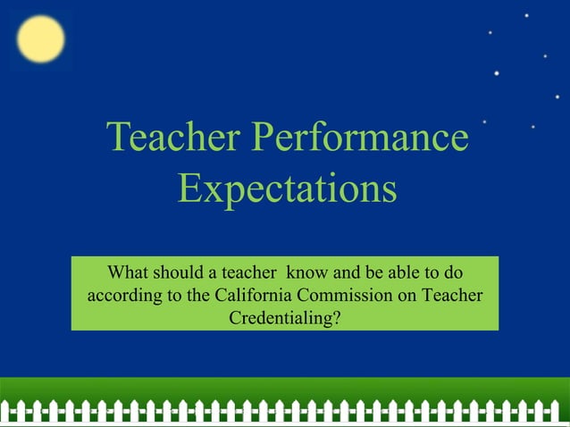 Teacher performance expectations | PPT
