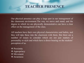 Teacher presence and talk | PPTX
