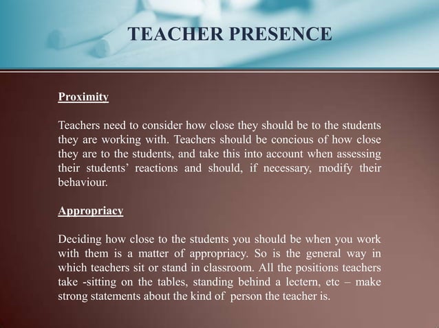 Teacher presence and talk | PPTX
