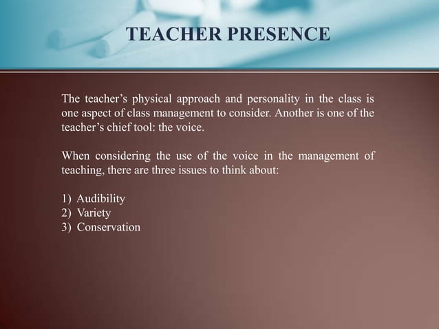 Teacher presence and talk | PPTX