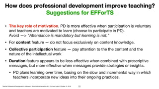 Teacher Professional Development in Indonesia: What Have Learned So Far? | PDF