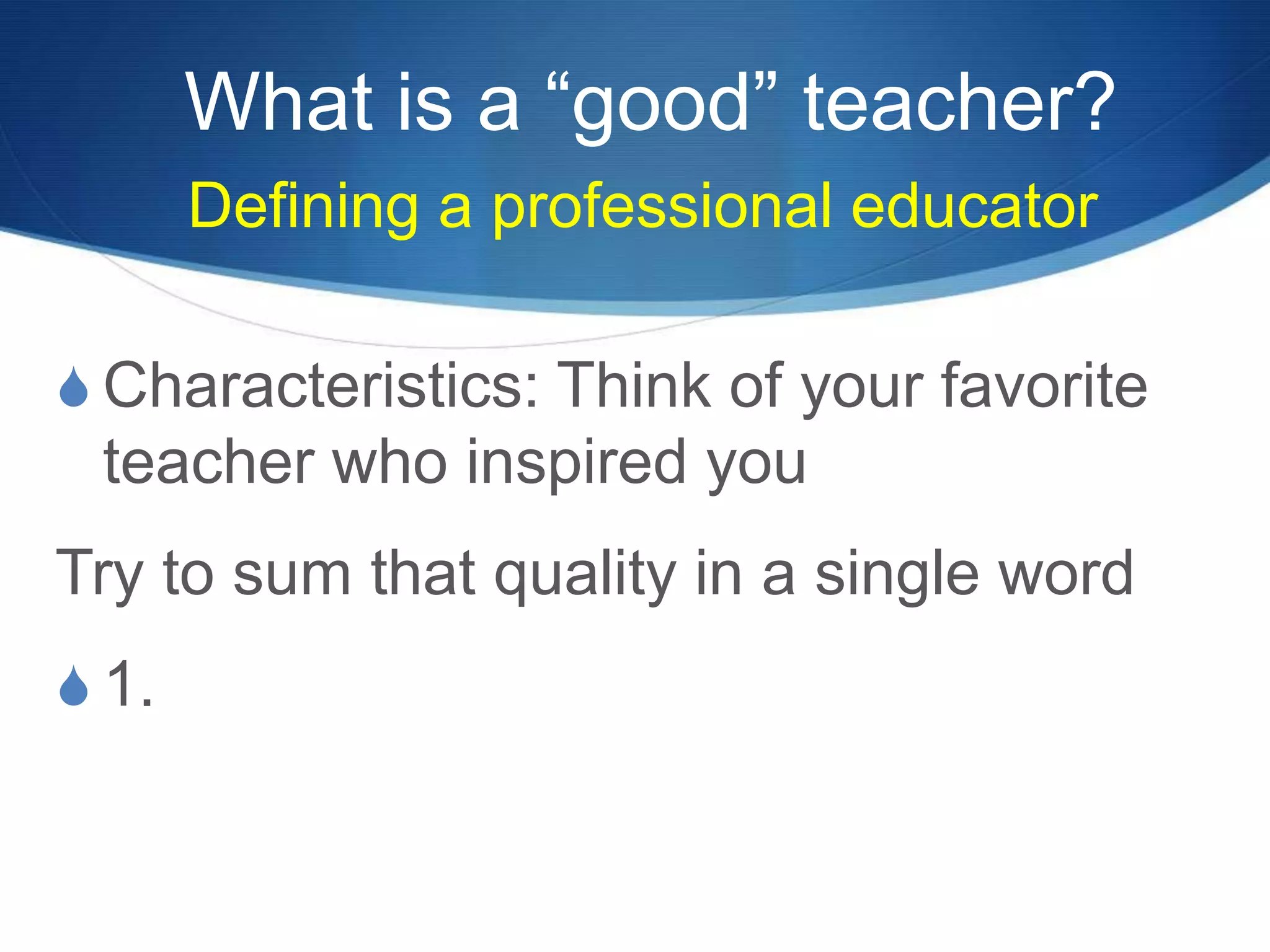 Teacher professionalism | PPTX