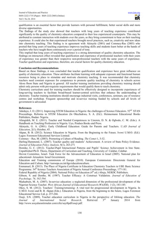 Teacher qualification and experience as determinants of quality ...