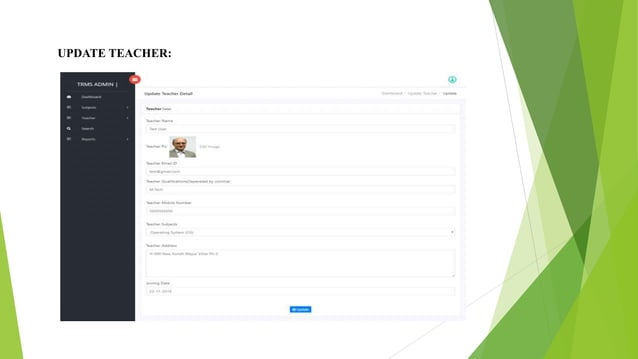 TEACHER RECORD MANAGEMENT SYSTEM REPORT PPT | PPTX
