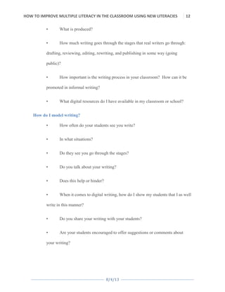 How to improve multiliteracies in the classroom using new literacies | PDF