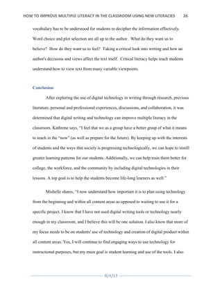 How to improve multiliteracies in the classroom using new literacies | PDF