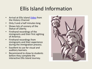 Teacher resources immigration | PPTX