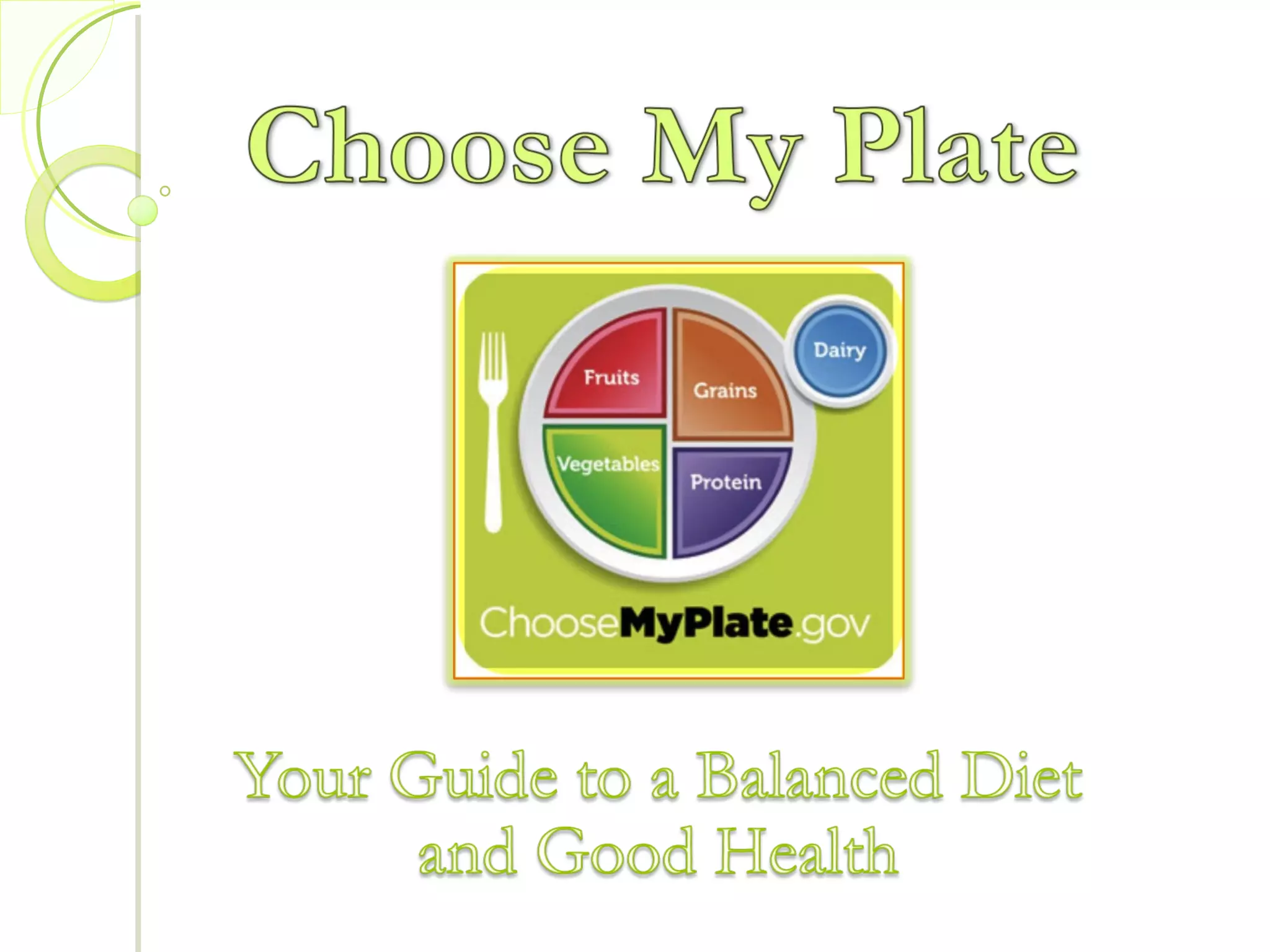 Resources for Teaching Choose My Plate | PPT
