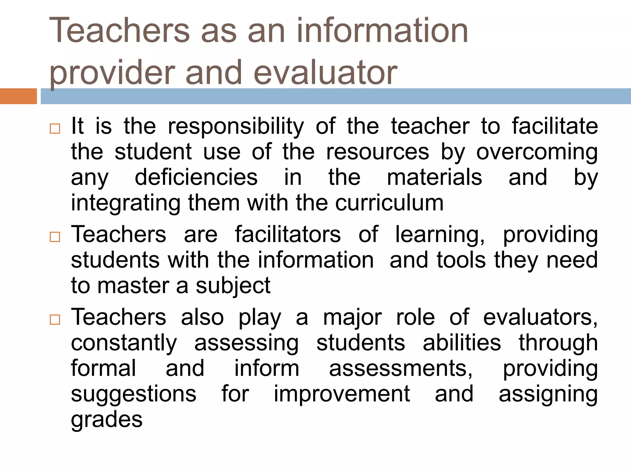 Teacher roles and responsibilities, functions, competencies, qualities ...