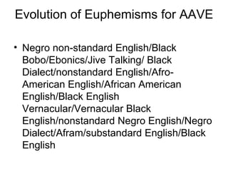 Teachers Attitudes Toward AAVE Presentation | PPT