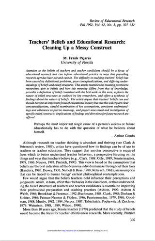 Teachers beliefs-and-educational-research-cleaning-up-a-messy-construct ...