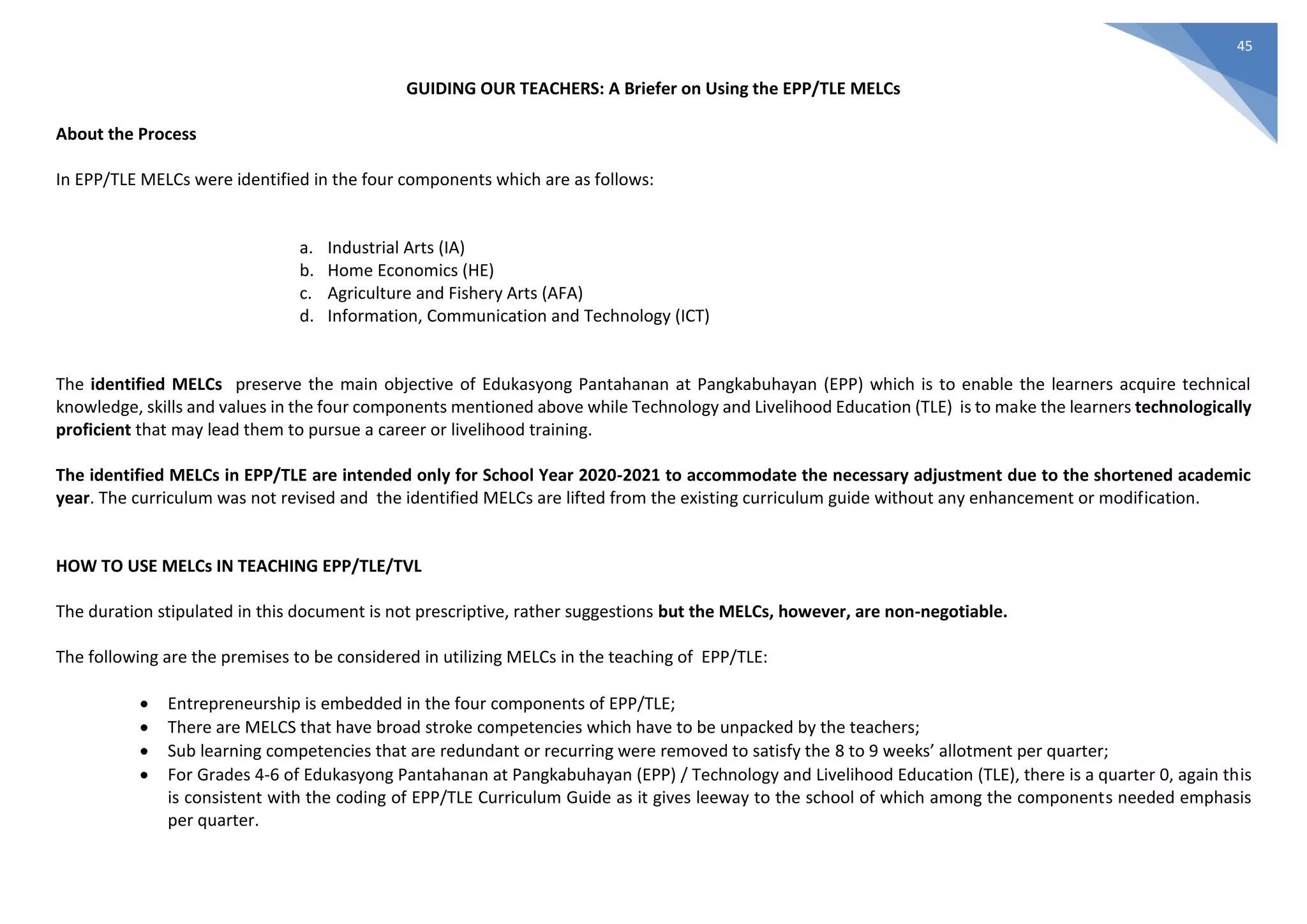 Teachers guide-for-teachers-in-using-the-mel cs-in-epp-tle | PDF