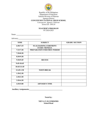 Sample Teachers programs that gives you an idea . | PDF