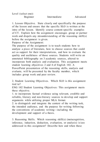 TEACHER SAMPLEAnalyzing Literature and Evaluating Sources[A Sa | PDF