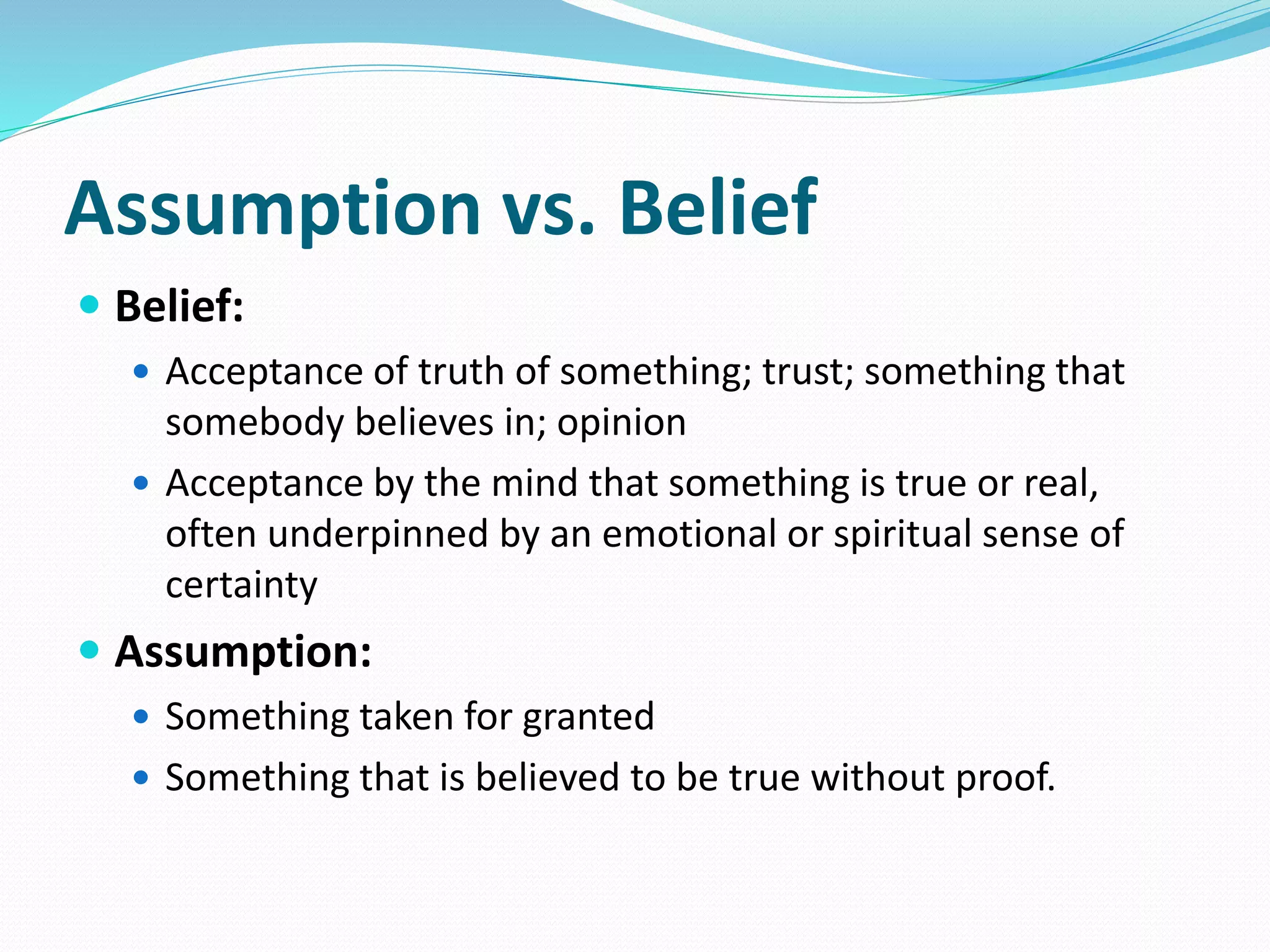 Teachers assumptions | PPTX