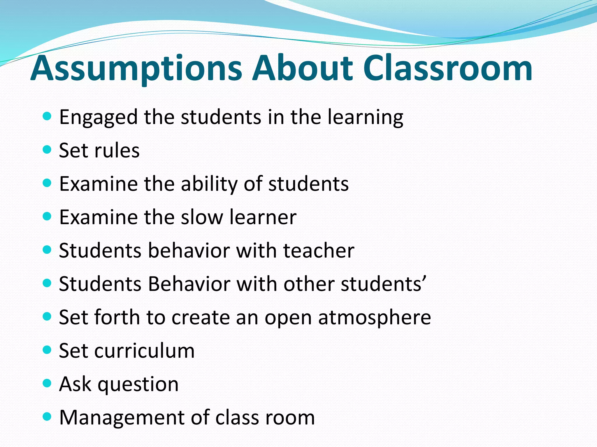 Teachers assumptions | PPTX