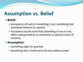 Teachers assumptions | PPTX