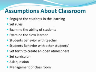Teachers assumptions | PPTX