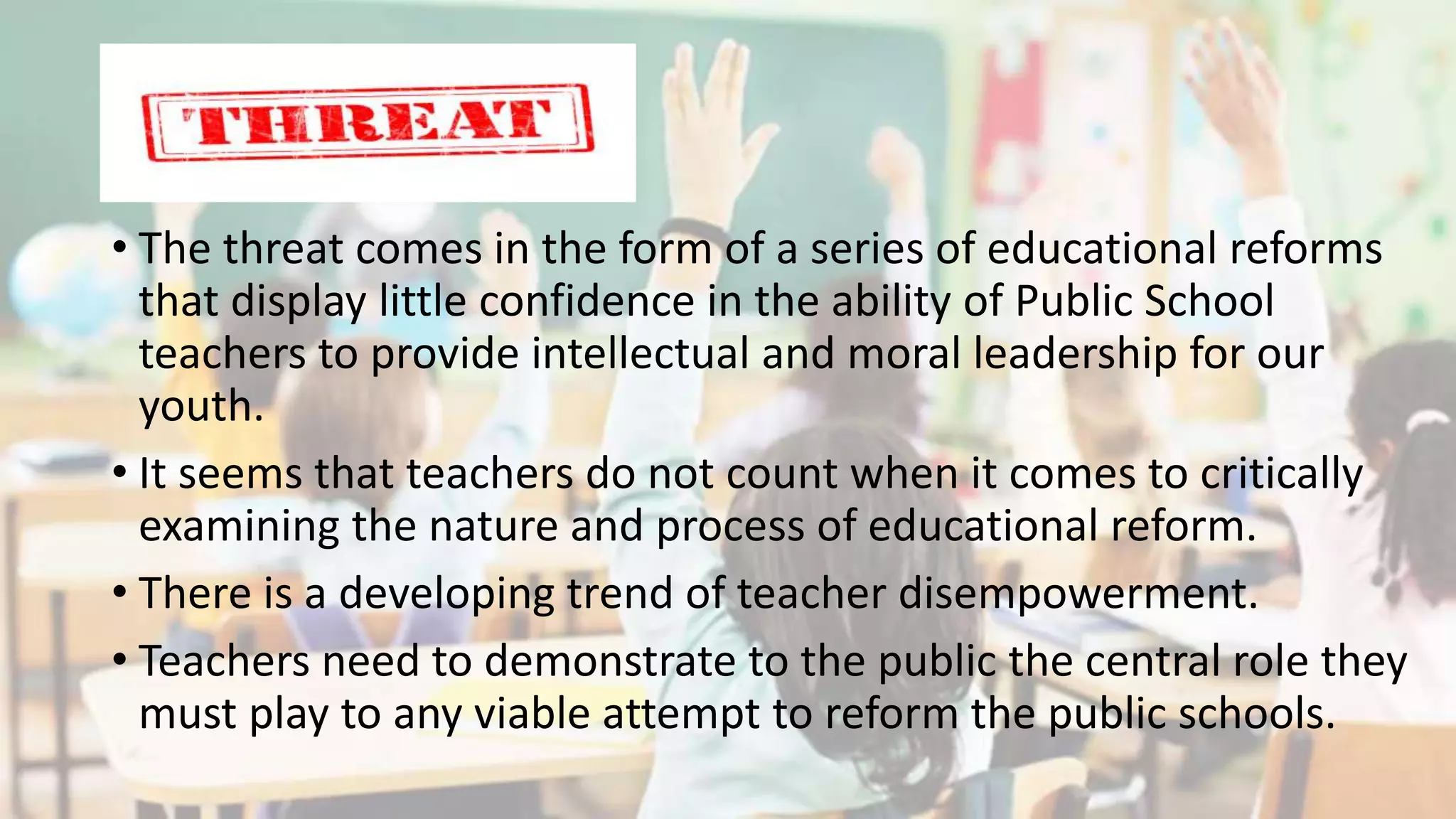 Teachers as transformative intellectuals by Henry Giroux | PPTX