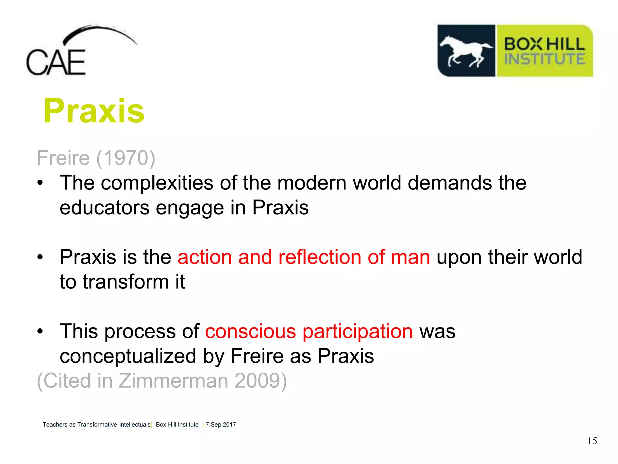 Teachers as transformative intellectuals v10 | PPTX