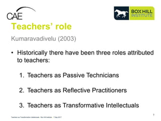 Teachers as transformative intellectuals v10 | PPTX