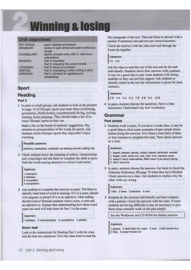 Compact PET For Schools Teacher's book | PDF | Pets