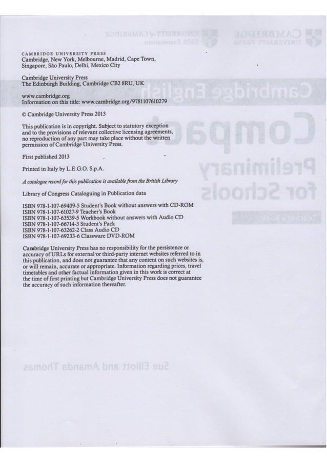 Compact PET For Schools Teacher's book | PDF | Pets