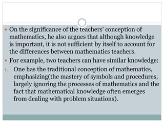 Teachers concept about mathematics. | PPTX