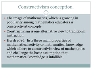 Teachers concept about mathematics. | PPTX