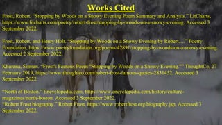 Stopping by Woods on a Snowy Evening Poem by Robert Frost | PPTX