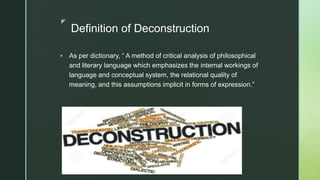 Deconstruction of Myth in "The Purpose" | PPT