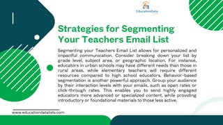 Teachers Email List The Ultimate Tool for Educational Marketing | PPT