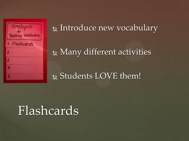 Strategies for Teaching Vocabulary | PPTX