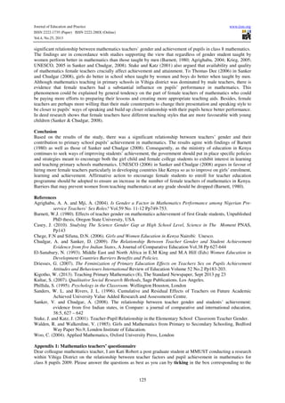 Teachers` gender and primary school pupils` achievement in mathematics ...