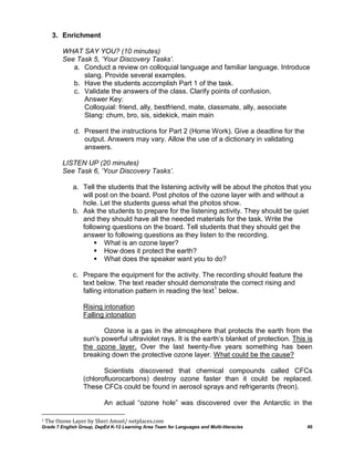 Teachers Guide 1st Quarter Grade7 for English | PDF