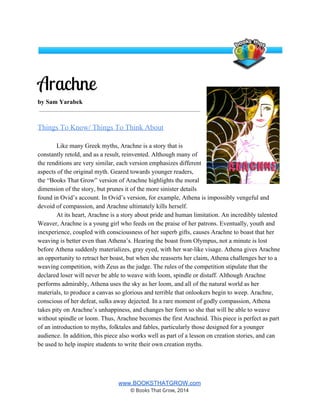 Teachers Guide: Arachne | PDF | Needlework | Arts and Crafts