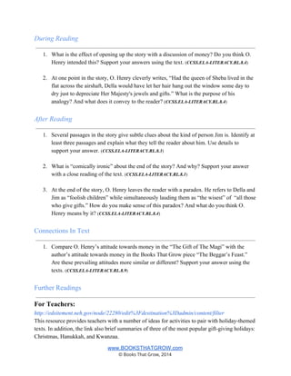 Teachers Guide: Gift of The Magi | PDF