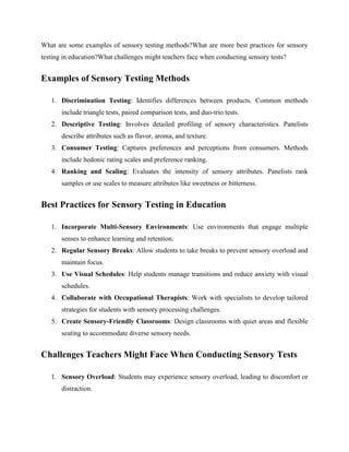 Teachers Guide Perform sensory tests in coffee and Tea including ...