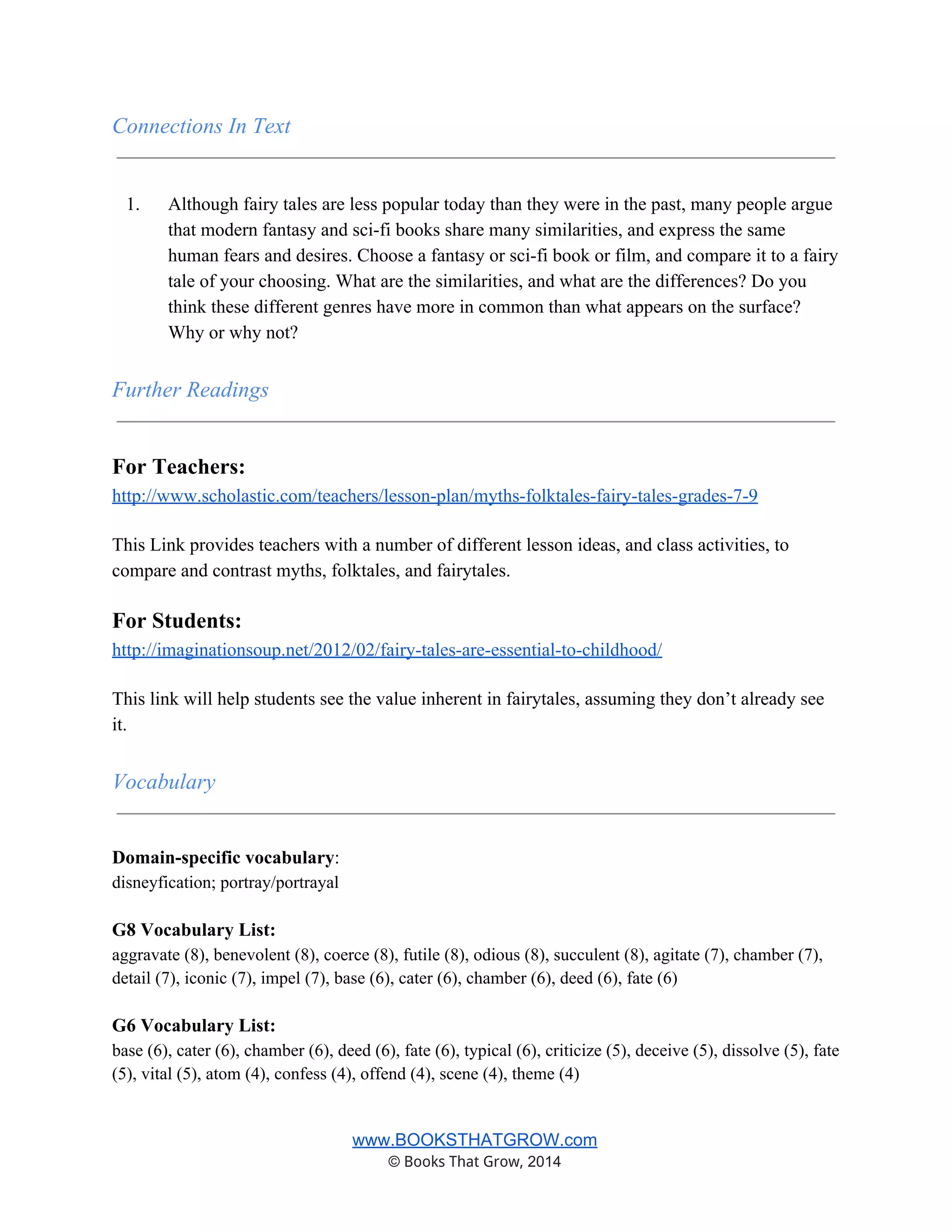 Teachers Guide: The Disneyfication of Fairytales | PDF