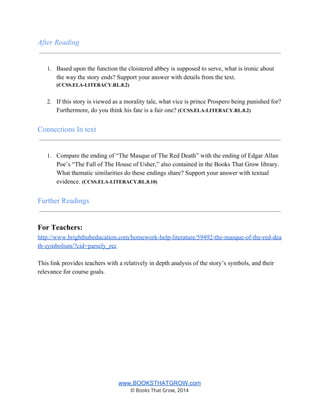 Teachers Guide: The Masque of the Red Death | PDF