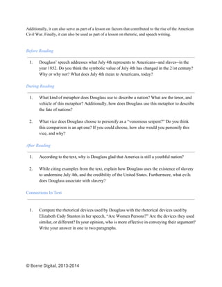 Teachers Guide: What to a Slave is the Fourth of July? | PDF | Crime ...