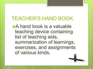 Teacher's hand book | PPTX